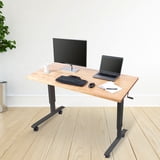 Stand Up Desk Store Crank Adjustable Height Rolling Solid Wood Top ...