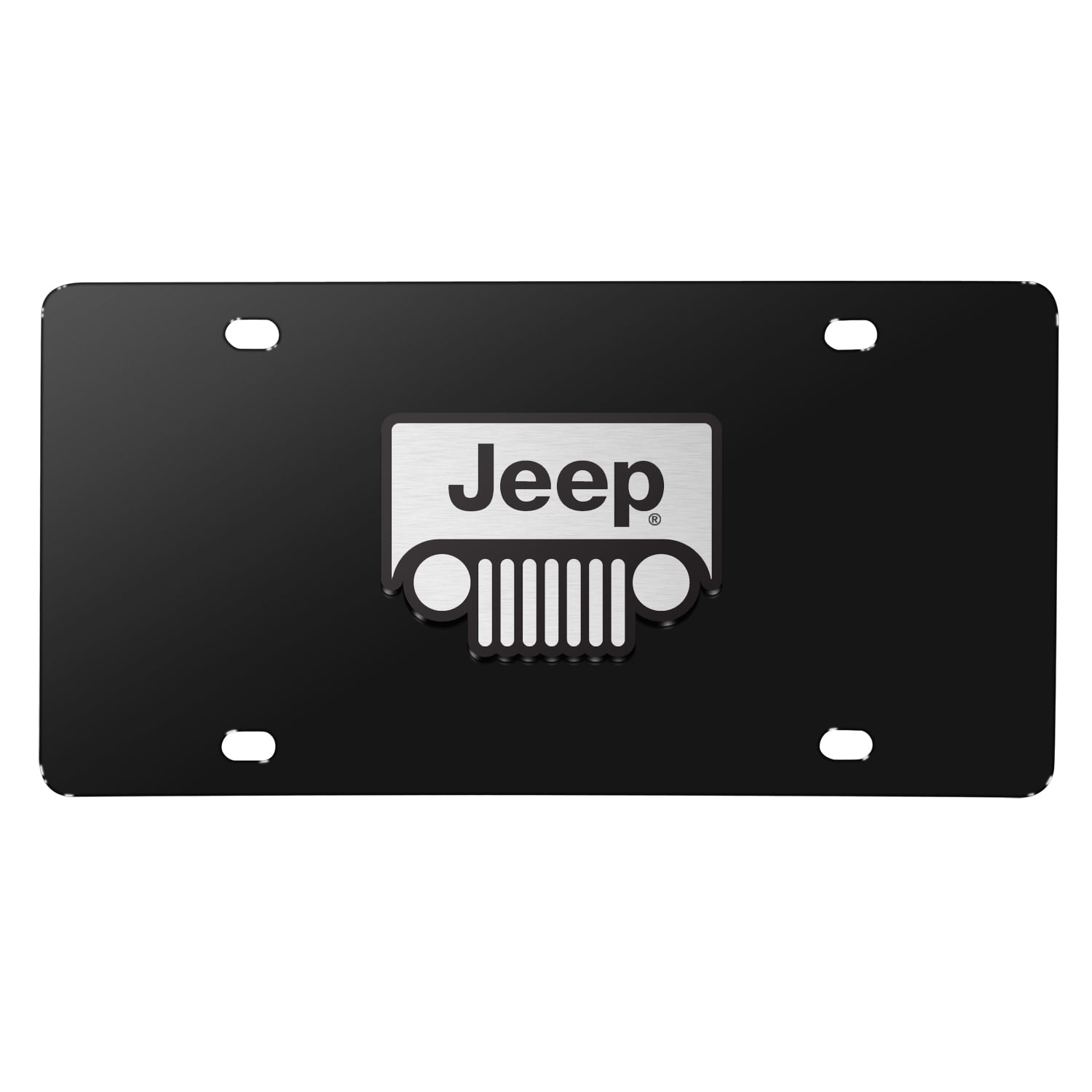 Jeep Grill 3D Logo Black Stainless Steel License Plate - Walmart.com