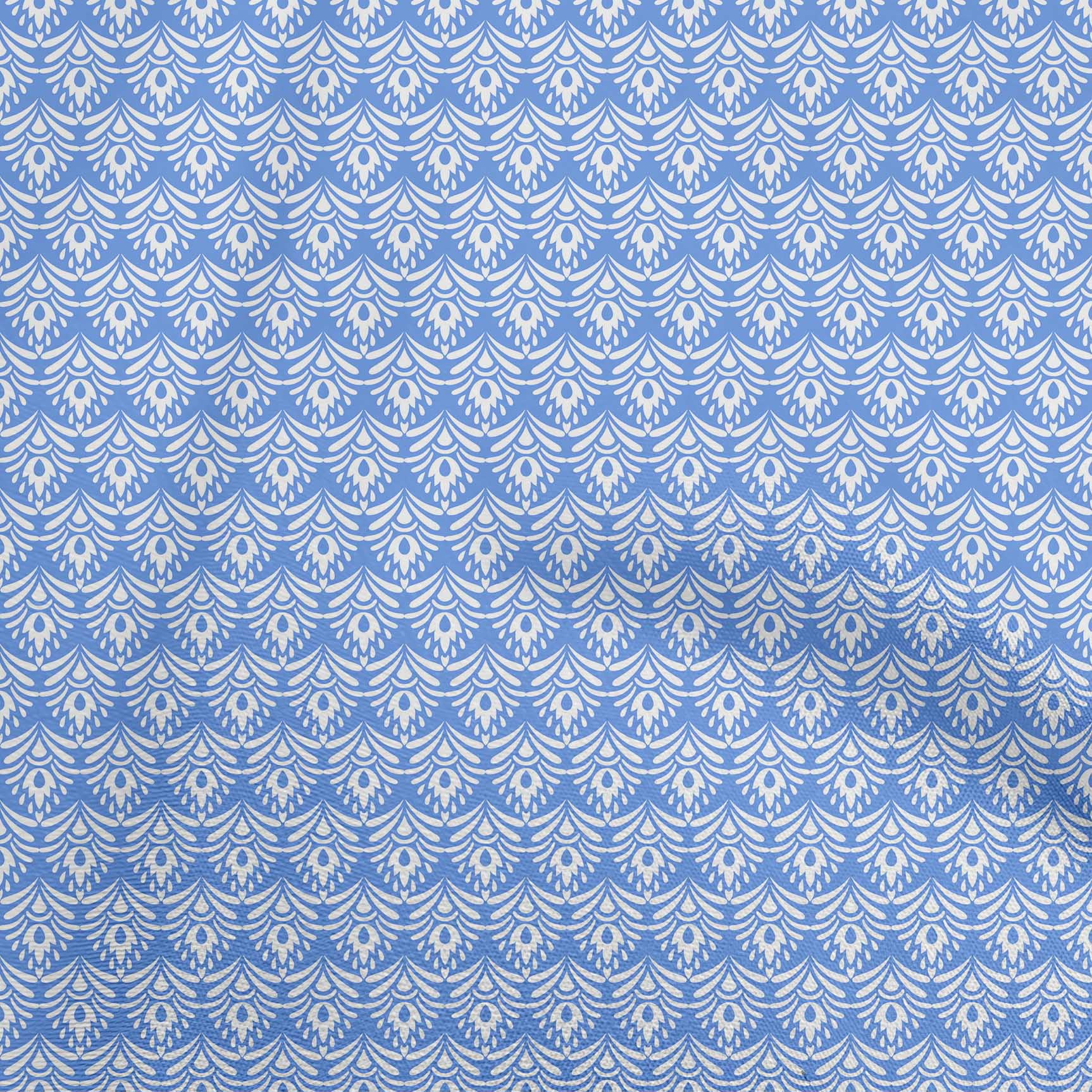 oneOone Viscose Chiffon Blue Fabric Asian Ornamental Diy Clothing ...