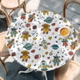 Cartoon Space Round Tablecloth 36-44 Inch Round Fitted Table Cloth with ...