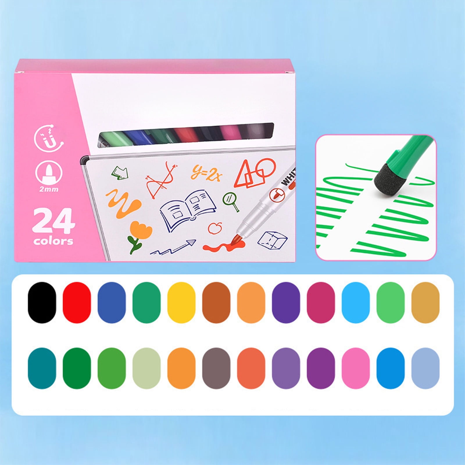 Click here for Raxion Whiteboard Markers Set 24 Colorful Magnetic... prices