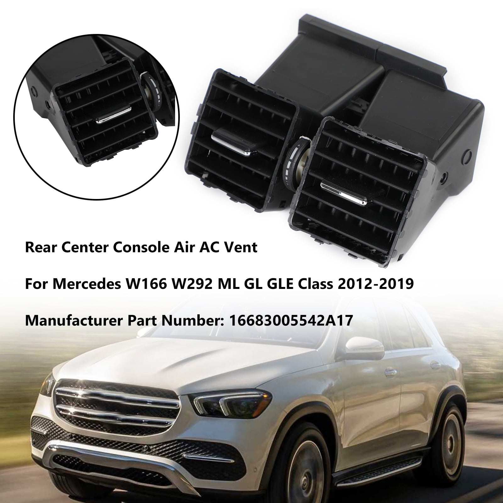 Rear Center Console Air AC Vent Outlet For Mercedes Benz W166 W292 GLE ...