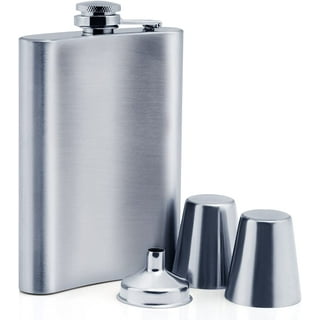 True Rogue Discreet White Plastic Flask with Aluminum Shot Glass Cap ...