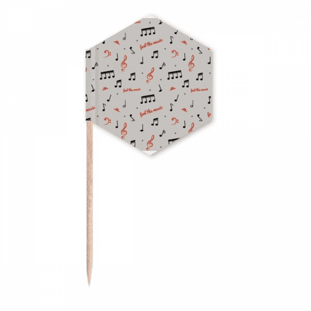 Red And Black Music Notes Toothpick Flags Cupcake Picks Party ...