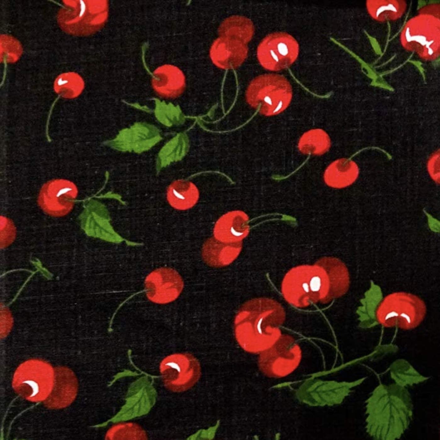 Cherry Fruit Print Poly Cotton Fabric by the 5, 10, 15 and 20 Yard ...