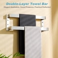 16-inch Brushed Nickel SUS304 Stainless Steel Double Towel Bar Bathroom ...