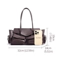 Cowhide Leather Women Multi Pocket Shoulder Bag, Work Tote Bag, Smooth ...