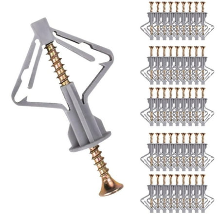 YERDGARY 50pcs Expansion Drywall Kit With Screws Self Drilling Wall ...