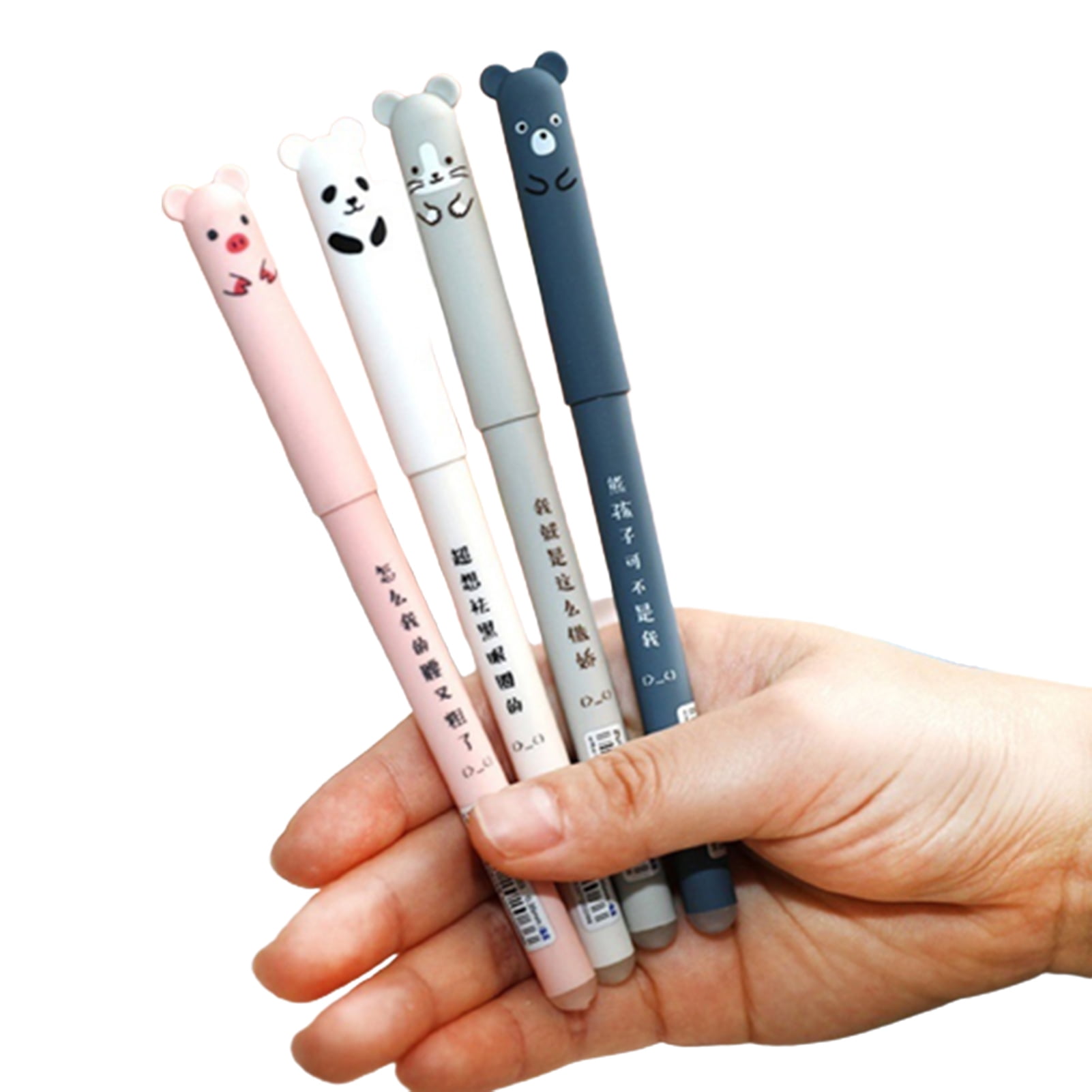 Juhai 4Pcs Gel Pen Cartoon Animal Pattern Waterproof Plastic Erasable ...