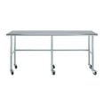 AmGood 84" Long x 18" Deep Stainless Steel Work Table With Open Base ...