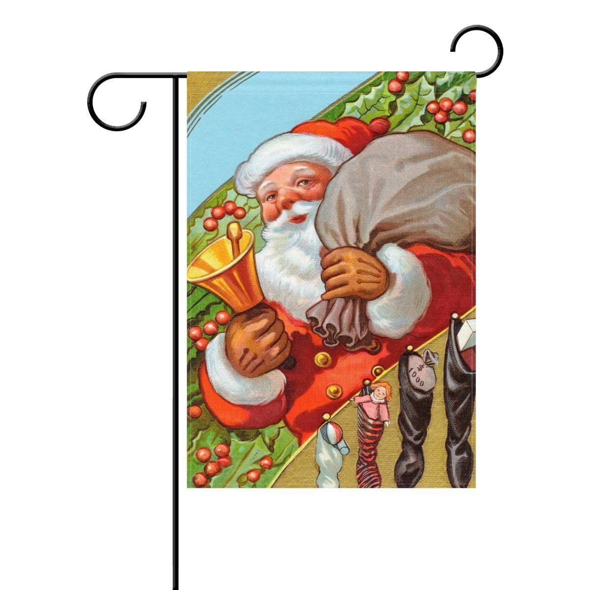 POPCreation Jolly Santa Claus Garden Flag 12x18 Inches Winter Christmas ...