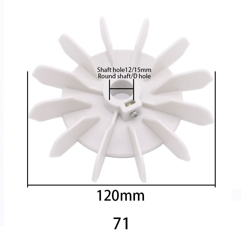 2 pcs Single-phase motor plastic fan blade Air pump fan 12 leaf motor ...