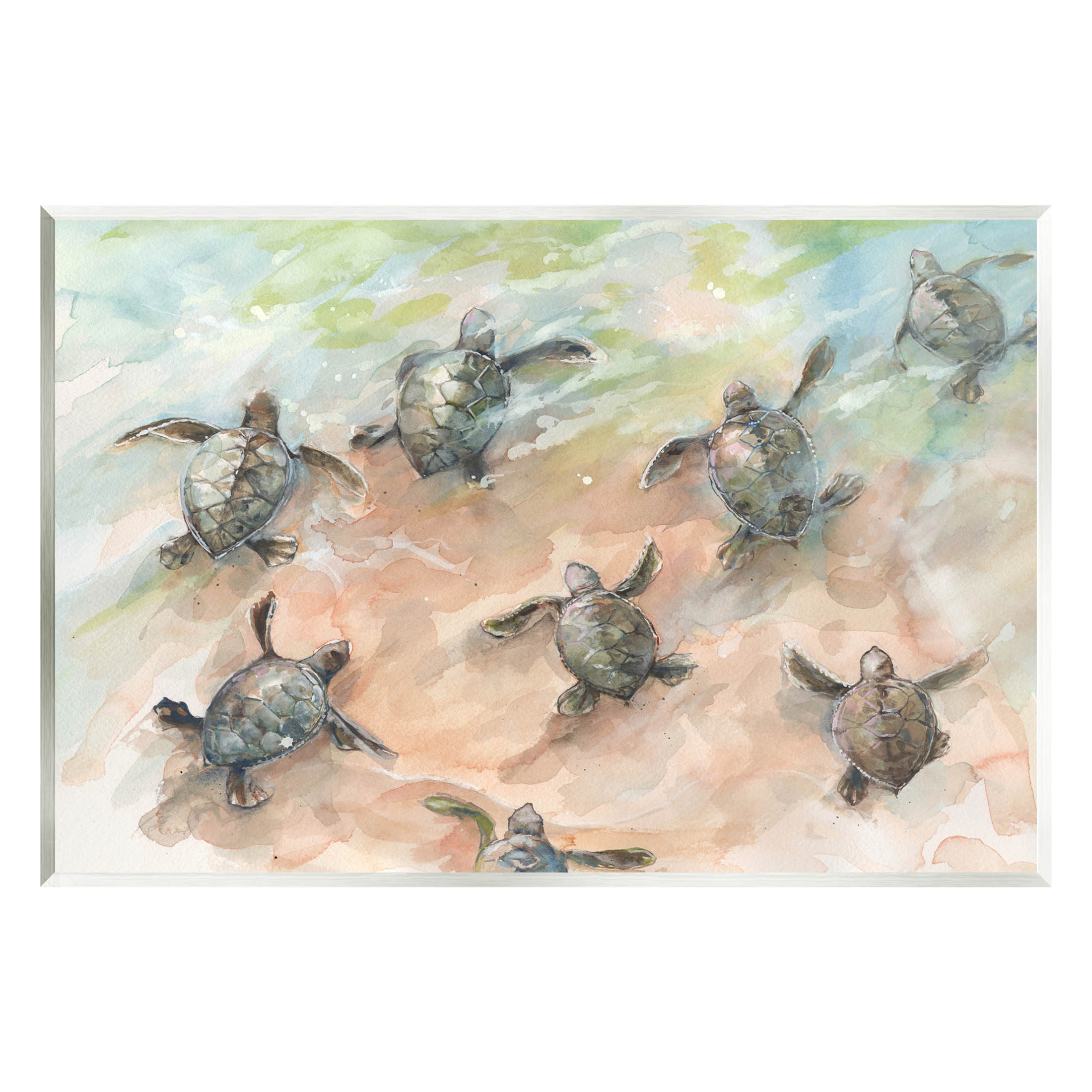 Baby Sea Turtles Swimming Shore Animals & Insects Painting Unframed Art ...