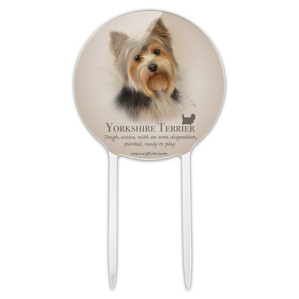 Acrylic Yorkshire Terrier Yorkie Dog Breed Cake Topper Party Decoration ...