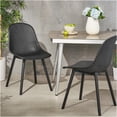 JERFIT Outdoor Dining Chair, Black Plastic Stackable Patio Chairs with ...