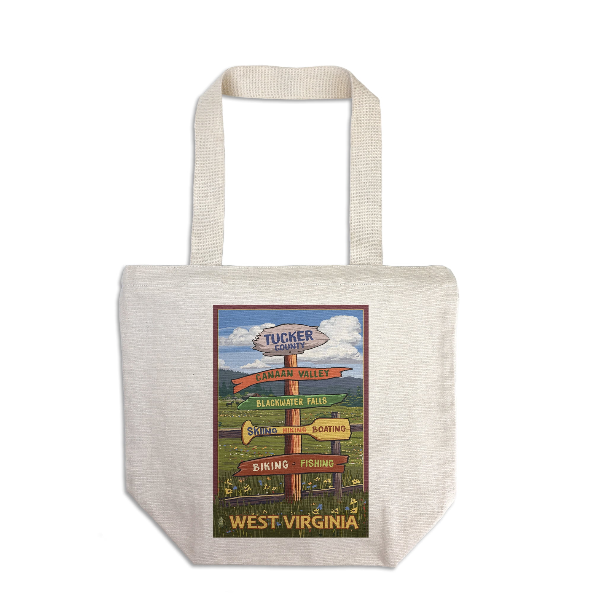 Tucker County, West Virginia, Destination Signpost (100% Cotton Canvas ...
