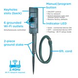 Enbrighten Wi-Fi Smart Yard Stake, 6-Outlet Outdoor Plug-In, 51492 ...