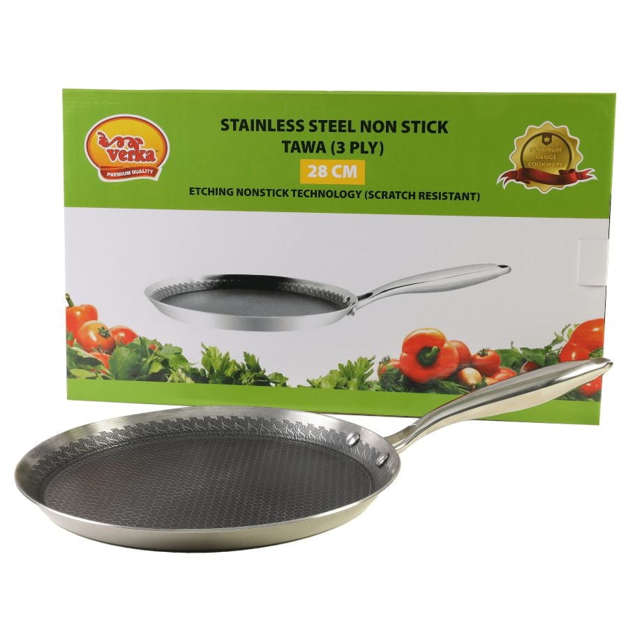 Click here for Verka 3-Ply Stainless Steel Tawa (Griddle)  28 Cm prices