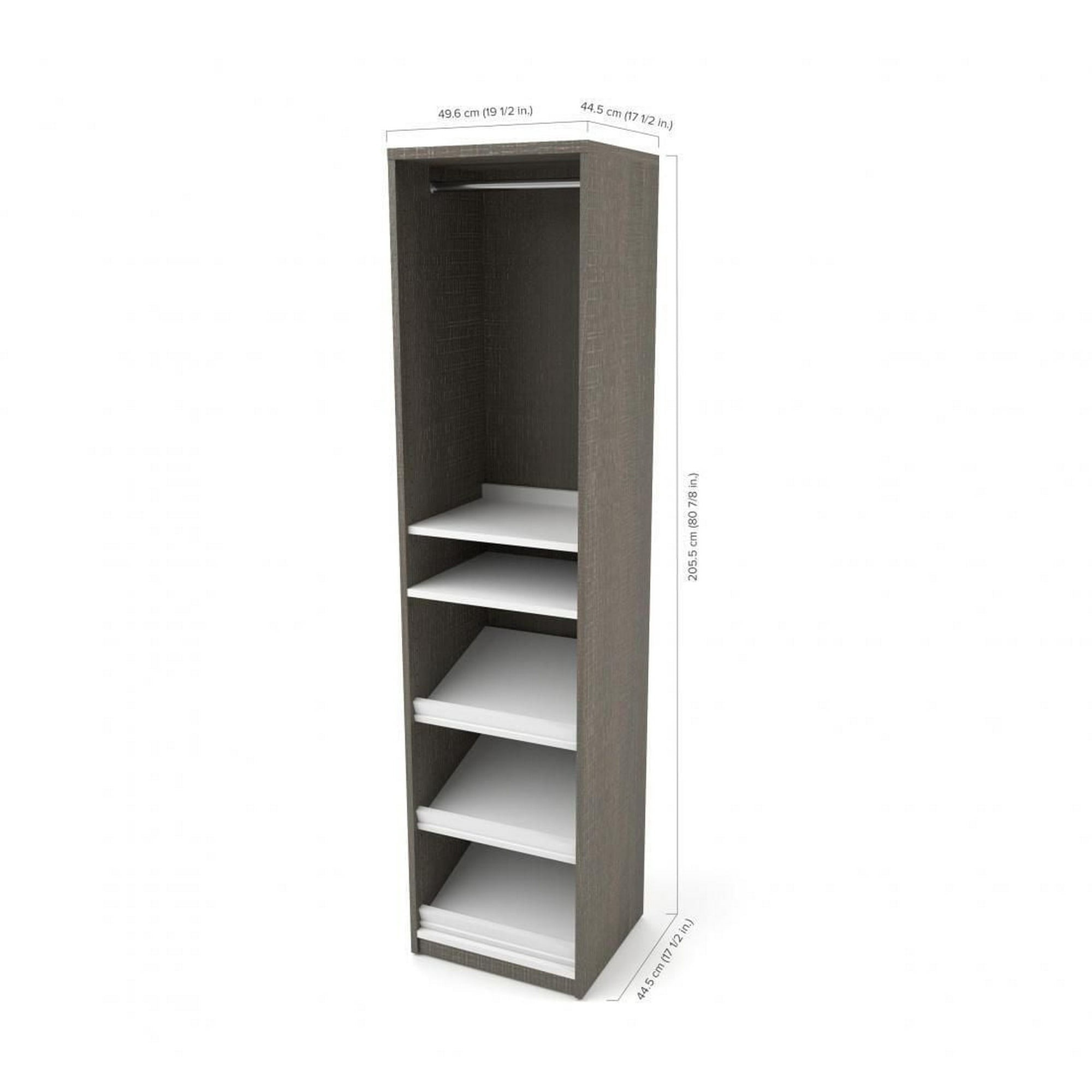 Click here for Bestar Cielo 20w Closet Organizer In Bark Grey & W... prices