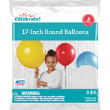 Way To Celebrate Latex Balloons 17" Assorted, 3 Count Bag - Walmart.com