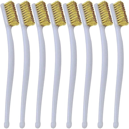 Small Brass Brush 8 pcs Mini Wire Brushes for Cleaning Welding Slag ...