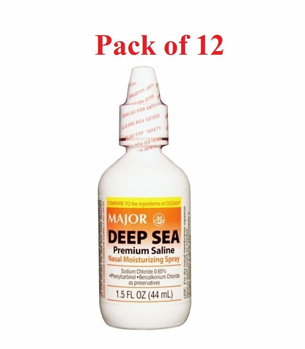 Major Pharmaceutical Deep Sea Saline Nasal Moisturize Spray, 1.5oz, 12 ...