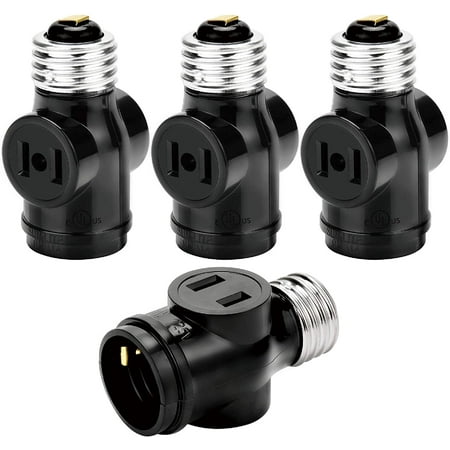 2 Outlet Light Socket Adapter JACKYLED E26 Socket to Outlet Splitter ...