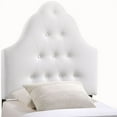 Hawthorne Collection Twin Vinyl Tufted Panel Headboard in White ...