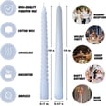 6 Pack Baby-Blue Smooth Taper Candles and 6 Pack Spiral Candles Set ...