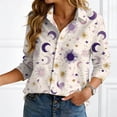 felwors Women's Boho & Modern Print Button Down Tops - Roll-Up Sleeve ...