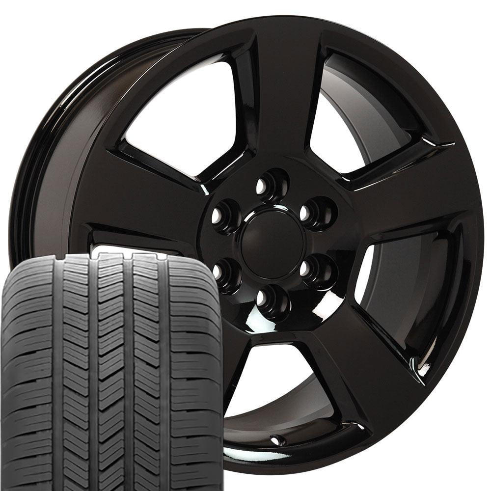OE Wheels 20 inch Black 5652 Rims & Goodyear Tires Set Fit Specific GM ...