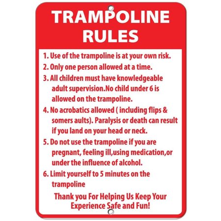 Metal Road Sign Trampoline Rules Activity Sign Park Signs Park Rules ...