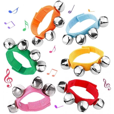 6 Pcs Percussion Instruments, Wrist Bells Jingle Bells Musical Rhythm ...