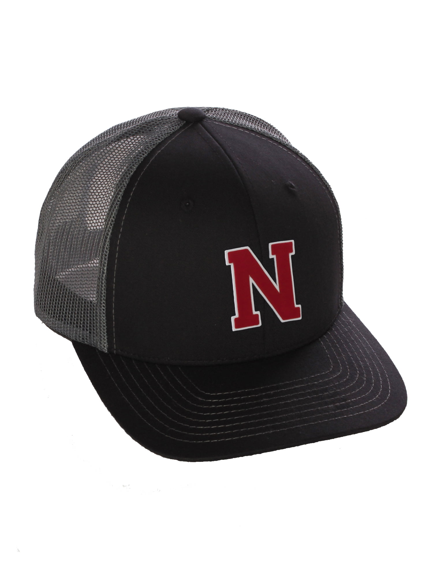 Structured Trucker Mesh Hat Custom Colors Letter N Initial Baseball Mid ...
