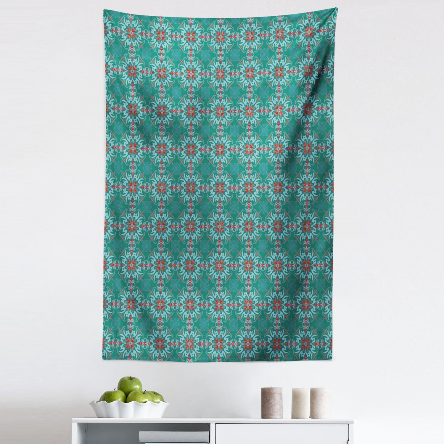 Floral Tapestry, Traditional Vibrant Tile Pattern Abstract Spanish ...