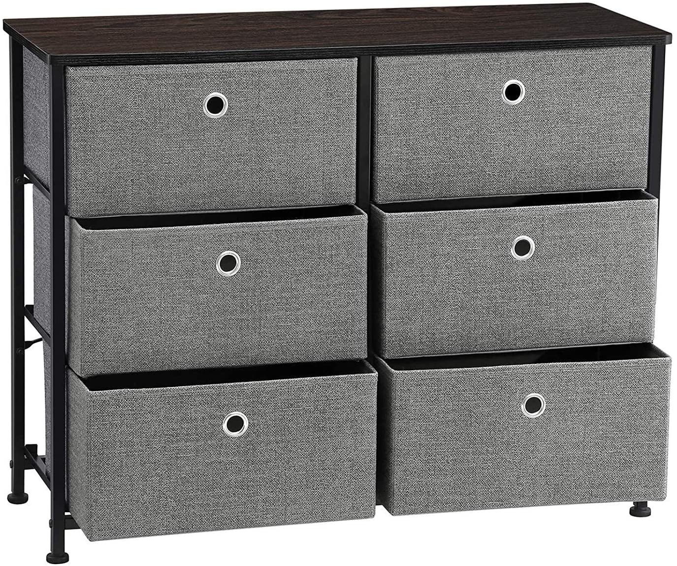 Kanstar 25" 3-Tier Wide Drawer Dresser, Storage Unit with 8 Easy Pull ...