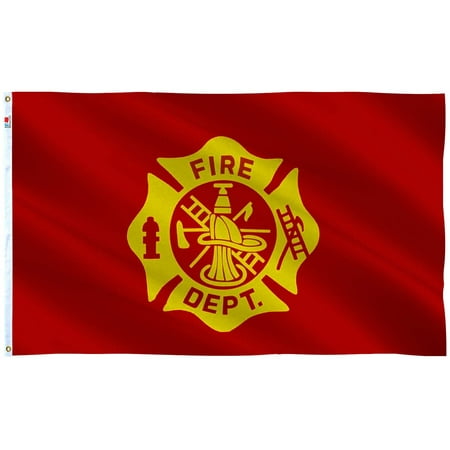 Fire Department Flag 3x5 Ft Outdoor Large, Moderate-Outdoor Both Sides ...