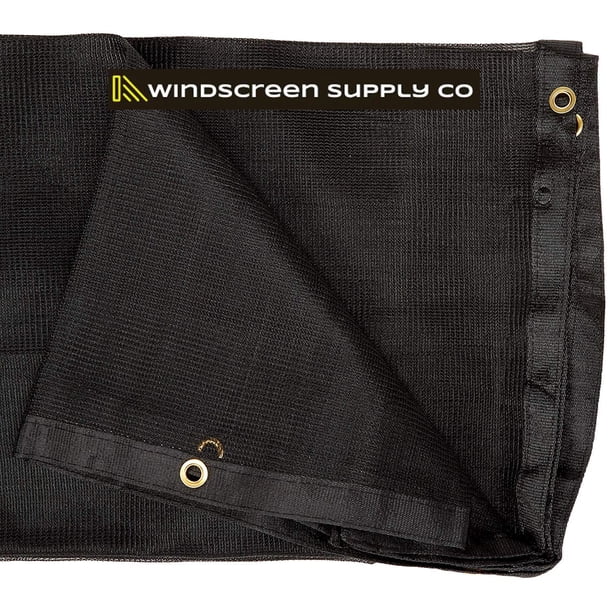 WindscreenSupplyCo Heavy Duty 8' x 16' Black Knitted Mesh Tarp with ...
