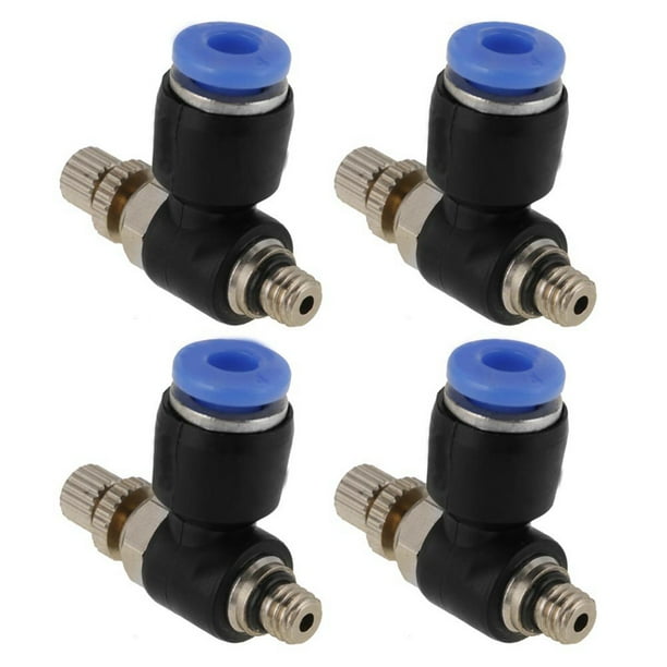Control Valve M5 Pneumatic Pneumatic Valve 4Mm Black Brass Plastic 20Pcs Od 4Mm Tube M5 ...