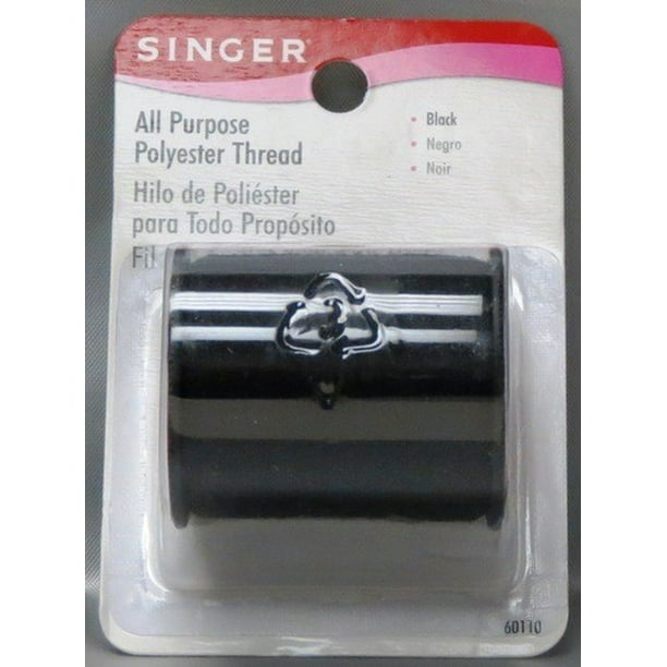SINGER ALL PURPOSE POLYESTER THREAD SPOOL - BLACK - 150 YDS - 100% ...