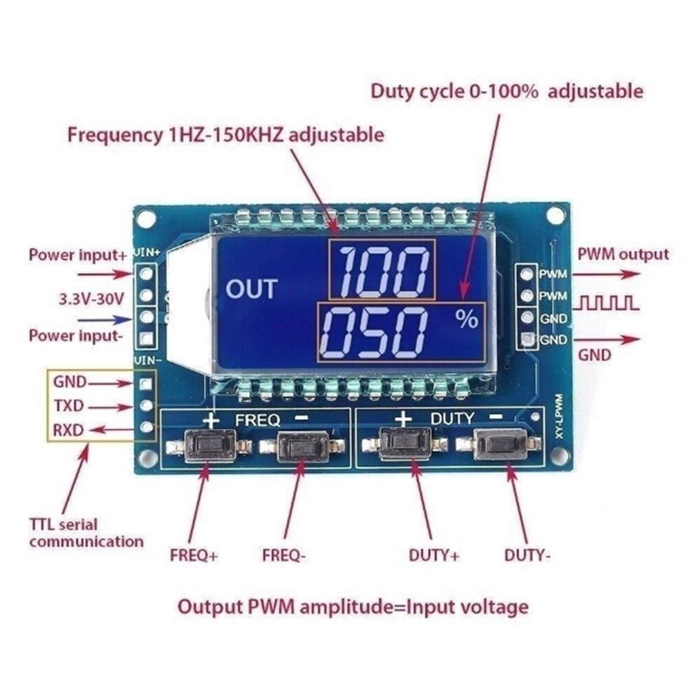 Signal generator PWM pulse frequency duty cycle adjustable module - Walmart.com