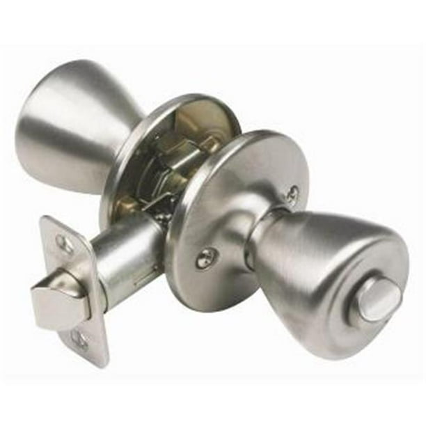 Tulip 2-Way Latch Privacy Door Knob, Adjustable Backset, Satin Nickel ...