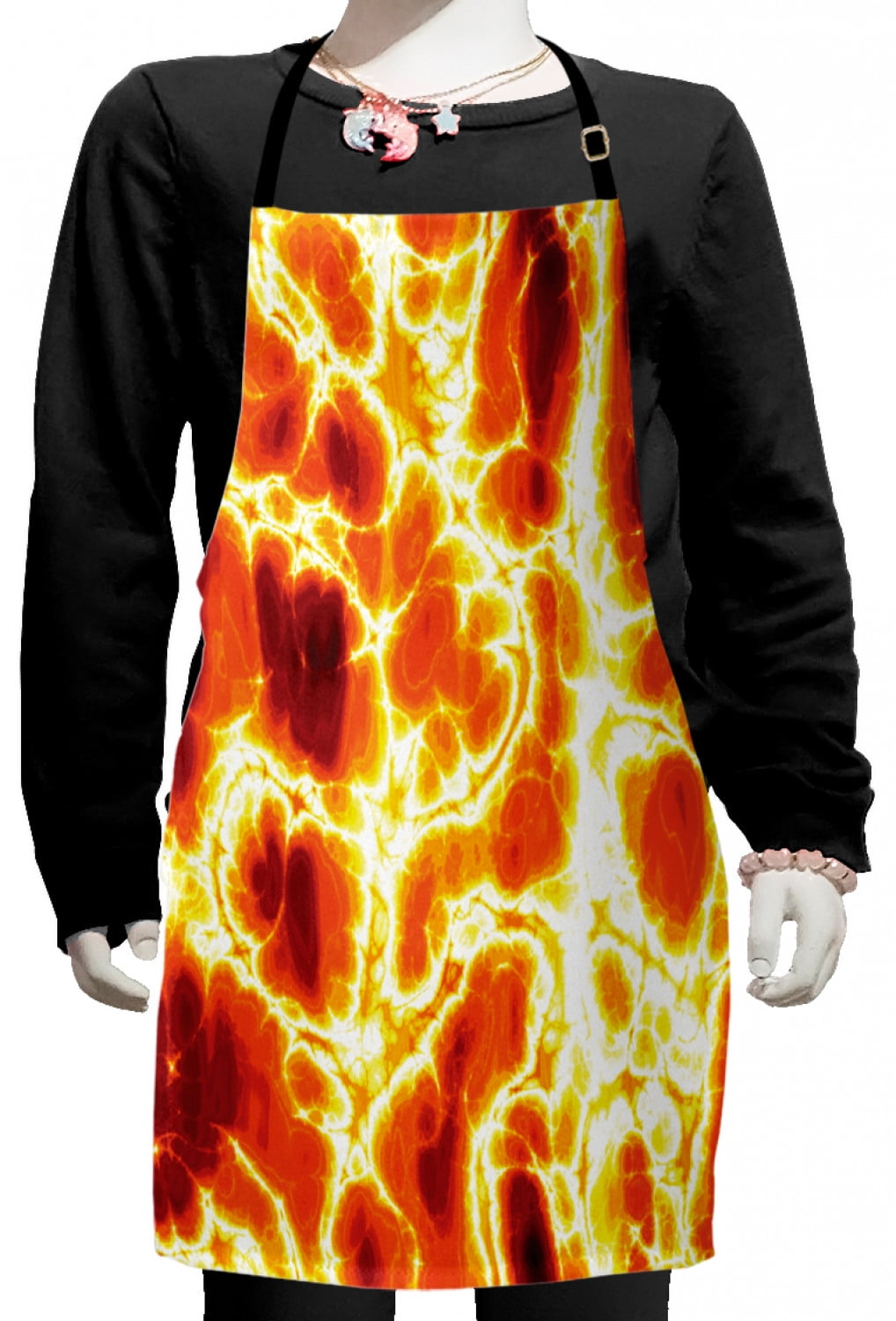 Burnt Orange Kids Apron, Hot Burning Lava Texture Bursting Fire Flames ...