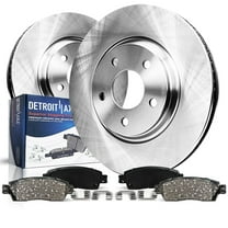 Detroit Axle - Front Drilled Slotted Disc Brake Rotors Ceramic Brake ...
