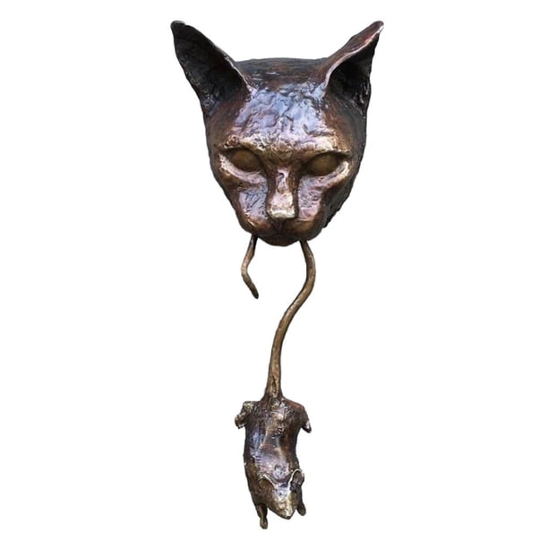 Estatua de pared de ratón de mordedura de gato, escultura en 3D, adorno ...