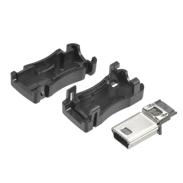 Uxcell Mini USB 5 Pin DIY Connector Type Mini B Male Plug with Plastic ...