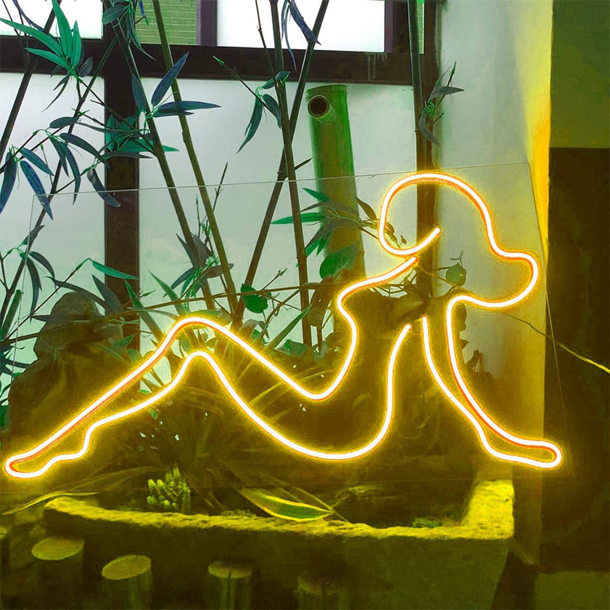 LINLIN LED Neon Sign Night Light, Sexy Woman Neon Sign, Woman Body Neon ...