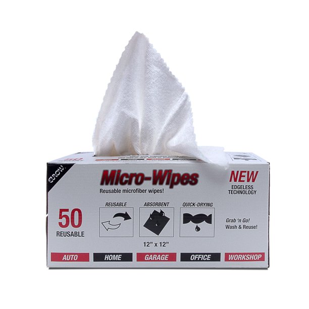 Eurow Microfiber Wipe and Clean Cloths 12" x 12" with Dispenser Box 50 ...