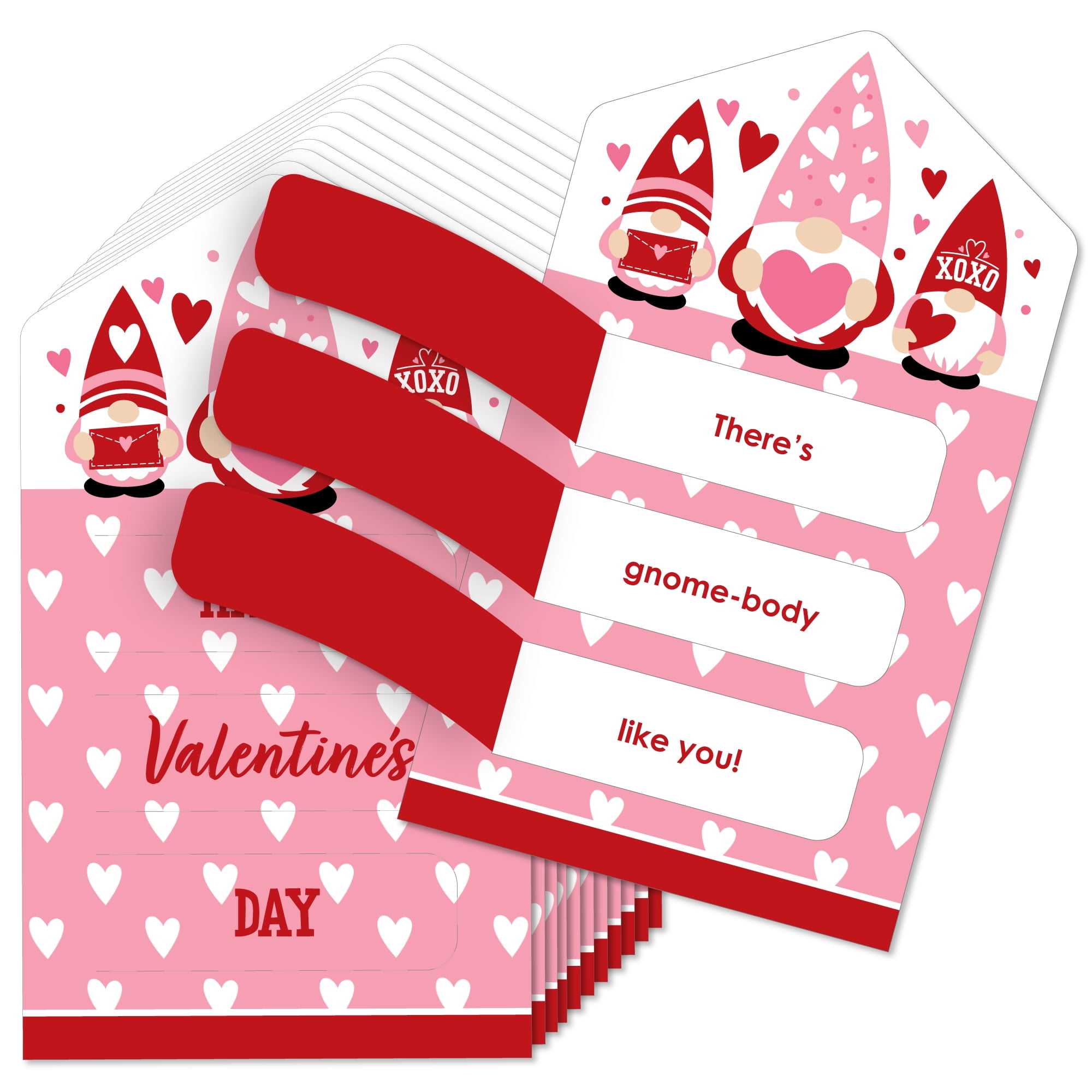 Big Dot of Happiness Valentine Gnomes - Valentine's Day Cards for Kids ...