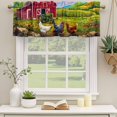 2 Pack Red Barn Valance for Window Chickens Rooster Windmill Farmhouse ...